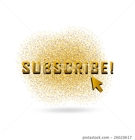 Gold vector subscribe button with cursor - Stock Illustration [26028617 ...