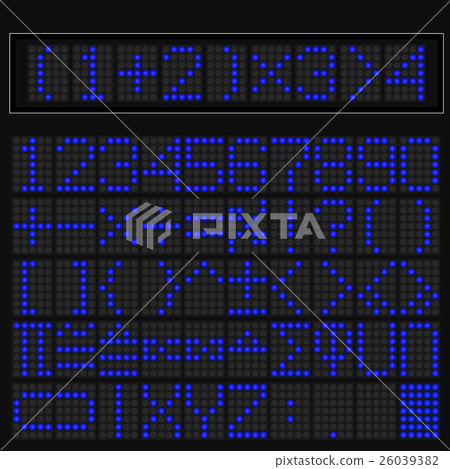 Blue digital led display of math symbol - Stock Illustration [26039382 ...