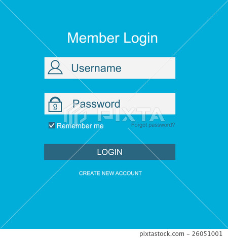 Login form menu with simple line icons - Stock Illustration [26051001 ...