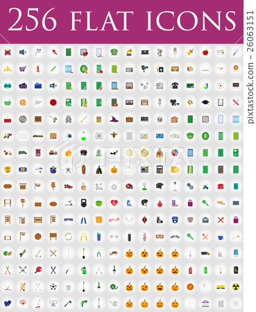diverse set of flat icons vector illustration - Stock Illustration ...
