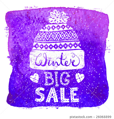 Winter Special banner or label with a knitted - Stock Illustration ...