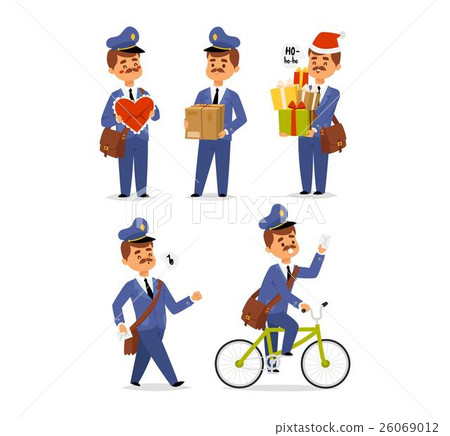 Postman character vector set. - Stock Illustration [26069012] - PIXTA