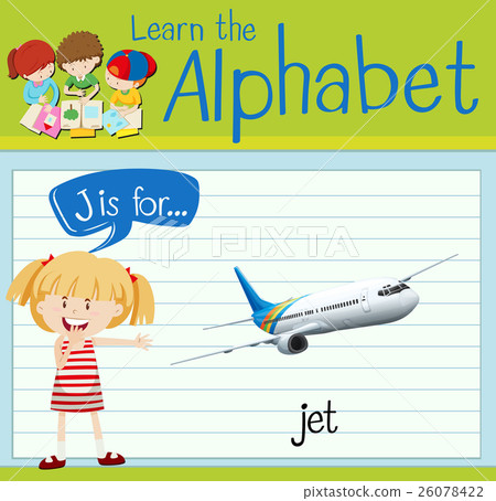 Flashcard alphabet J is for jet - Stock Illustration [26078422] - PIXTA
