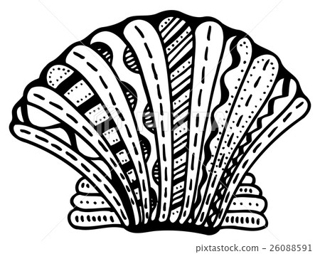 Zentangle stylized shell - Stock Illustration [26088591] - PIXTA