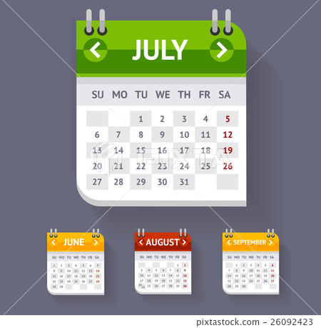 Vector Calendar Set Flat Design - Stock Illustration [26092423] - PIXTA