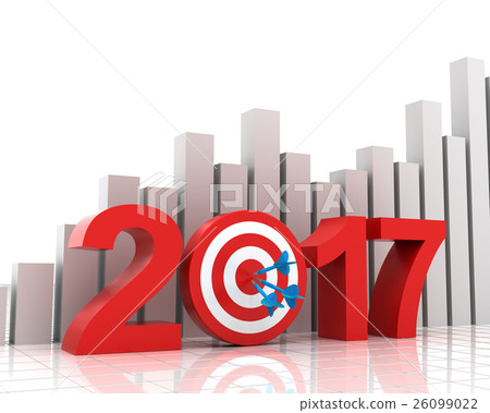 Business target for 2017 with bar chart - Stock Illustration [26099022 ...