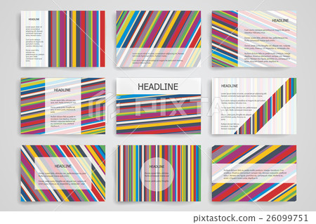 Set of 9 vector templates for presentation slides - Stock Illustration ...