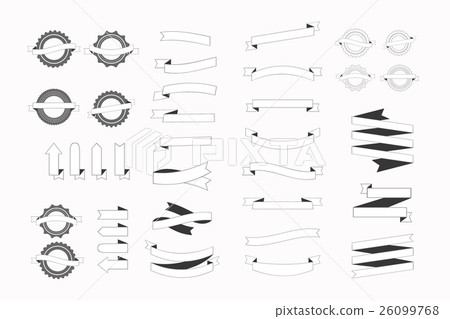 set of new and original ribbons paper, template - Stock Illustration ...