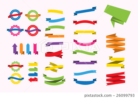 set of new and original ribbons paper, template - Stock Illustration ...