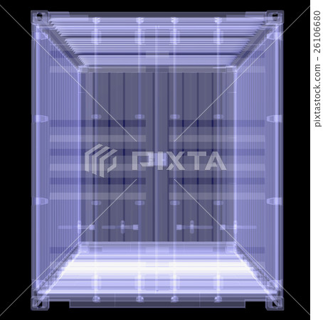 X-ray shipping container isolated on black - Stock Illustration ...
