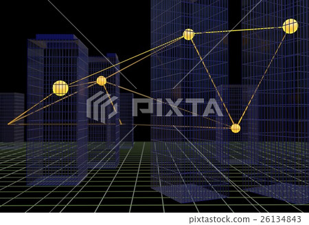 Corporate business connection links building - Stock Illustration ...