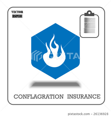 Conflagration insurance. Vector insurance icons. - Stock Illustration ...
