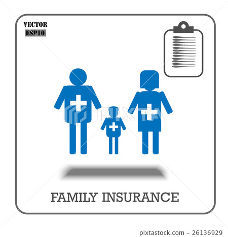 Family insurance. Vector insurance icons. - Stock Illustration ...