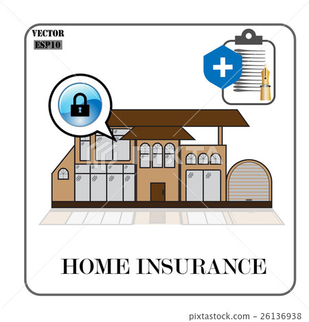 Home insurance. Vector insurance icons. - Stock Illustration [26136938 ...