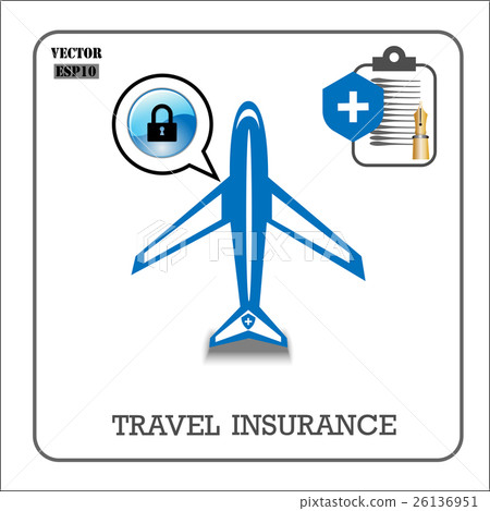 Travel insurance. Vector insurance icons. - Stock Illustration ...