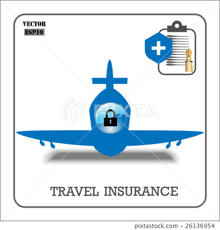 Travel insurance. Vector insurance icons. - Stock Illustration ...