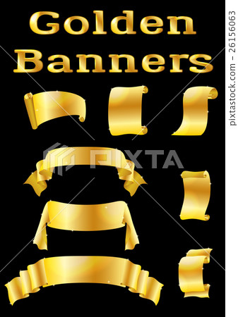 Golden Banners, Set - Stock Illustration [26156063] - PIXTA
