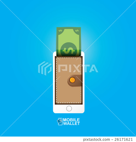 vector digital mobile e wallet vector concept - Stock Illustration ...