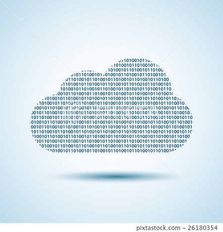 Cloud computing made with binary code - Stock Illustration [26180354 ...