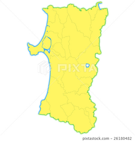 Akita Prefecture Map - Stock Illustration [26180482] - PIXTA