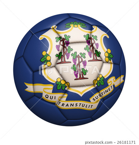 Connecticut flag football close-up, isolated on... - Stock Illustration ...