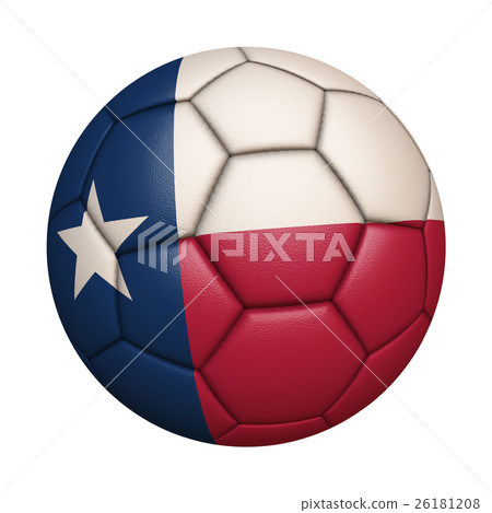 Texas flag football close-up, isolated on white... - Stock Illustration ...