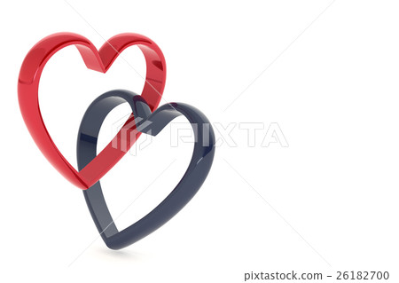 Two overlapping hearts - Stock Illustration [26182700] - PIXTA