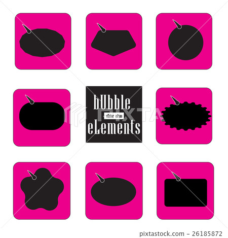 Set of thought label tag, 8 bubble elements . - Stock Illustration ...