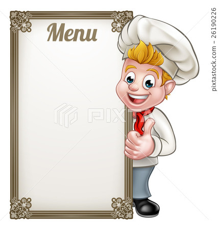 Cartoon Chef or Baker Character Menu - Stock Illustration [26190226 ...