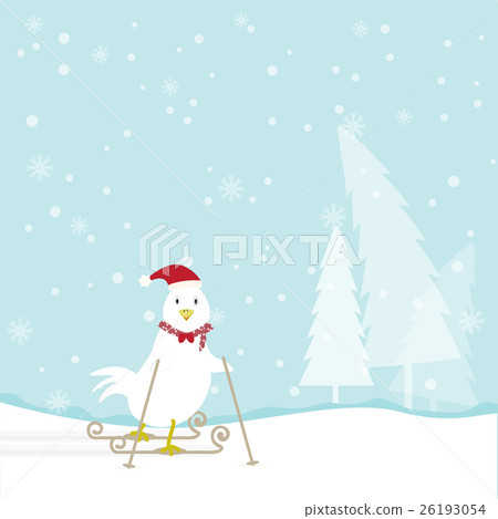 Beautiful season with rooster on ski background - Stock Illustration ...