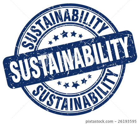 sustainability blue grunge stamp - Stock Illustration [26193595] - PIXTA