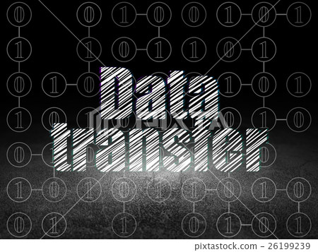 Data concept: Data Transfer in grunge dark room - Stock Illustration ...