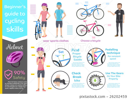 Info-graphic of basic ride bicycle for beginner. - Stock Illustration ...