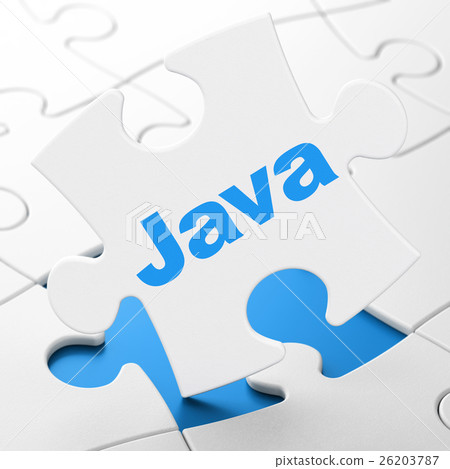 Programming concept: Java on puzzle background - Stock Illustration ...