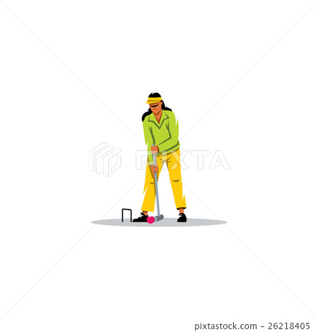 Croquet Game sign. Vector Illustration. - Stock Illustration [26218405 ...