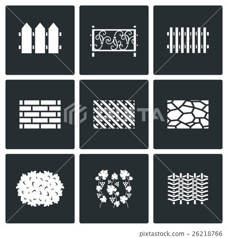 Fences icons set. Vector Illustration. - Stock Illustration [26218766 ...