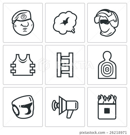 Special forces icons set. Vector Illustration. - Stock Illustration ...