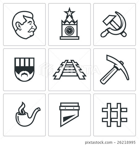Soviet Union icons set. Vector Illustration. - Stock Illustration ...