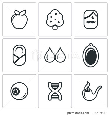 Heredity icons set. Vector Illustration. - Stock Illustration [26219318 ...