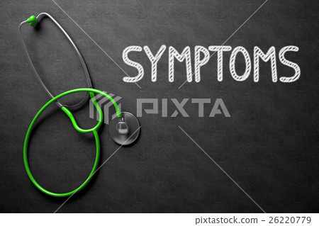 Symptoms - Text on Chalkboard. 3D Illustration. - Stock Illustration ...