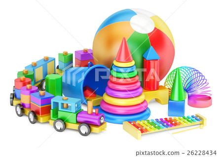 Kids toys concept, 3D rendering isolated - Stock Illustration [26228434 ...