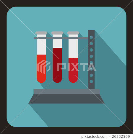 Vial for blood collection icon, flat style - Stock Illustration ...