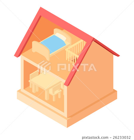 Toy house interior icon, cartoon style - Stock Illustration [26233032 ...