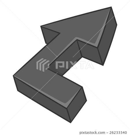 Fat arrow icon, black monochrome style - Stock Illustration [26233340 ...