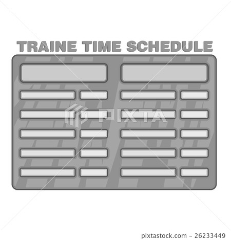Schedule time of trains icon, monochrome style - Stock Illustration ...