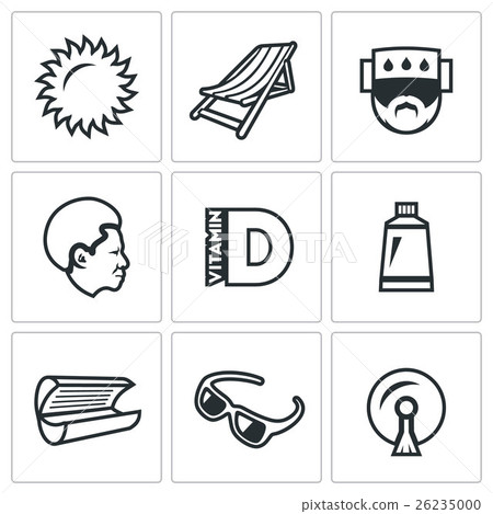 Vector Set of Sun Tanning Icons. - Stock Illustration [26235000] - PIXTA