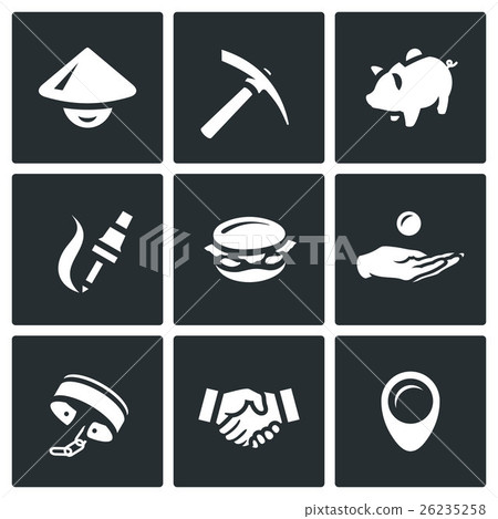 Vector Set of Cheap Labor Icons. - Stock Illustration [26235258] - PIXTA
