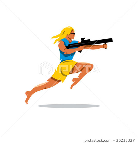 Vector Woman with Gun Illustration. - Stock Illustration [26235327] - PIXTA