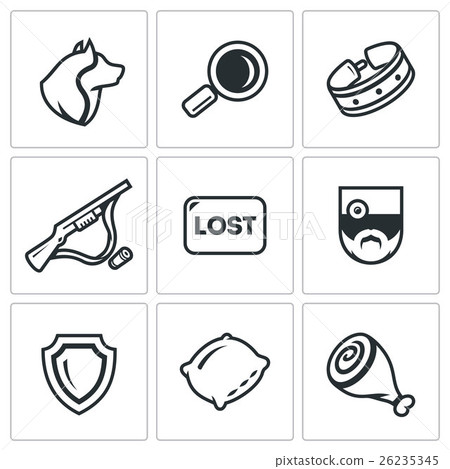 Vector Set of Stray Dogs Icons. - Stock Illustration [26235345] - PIXTA