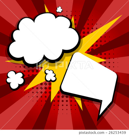 empty set colored speech bubble pop art red - Stock Illustration ...